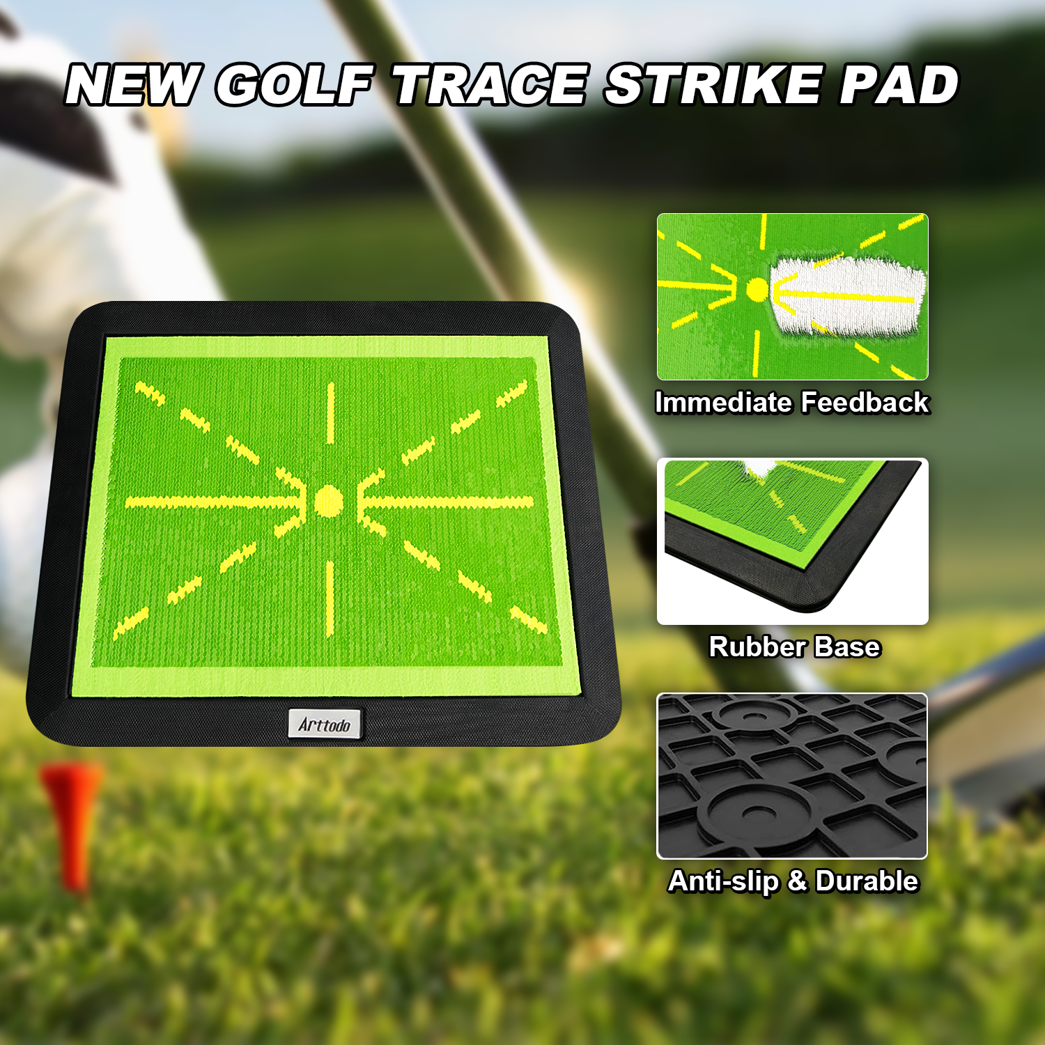 Portable Golf Chipping Mat – Strike-Pad Training Aid for Short Game ...