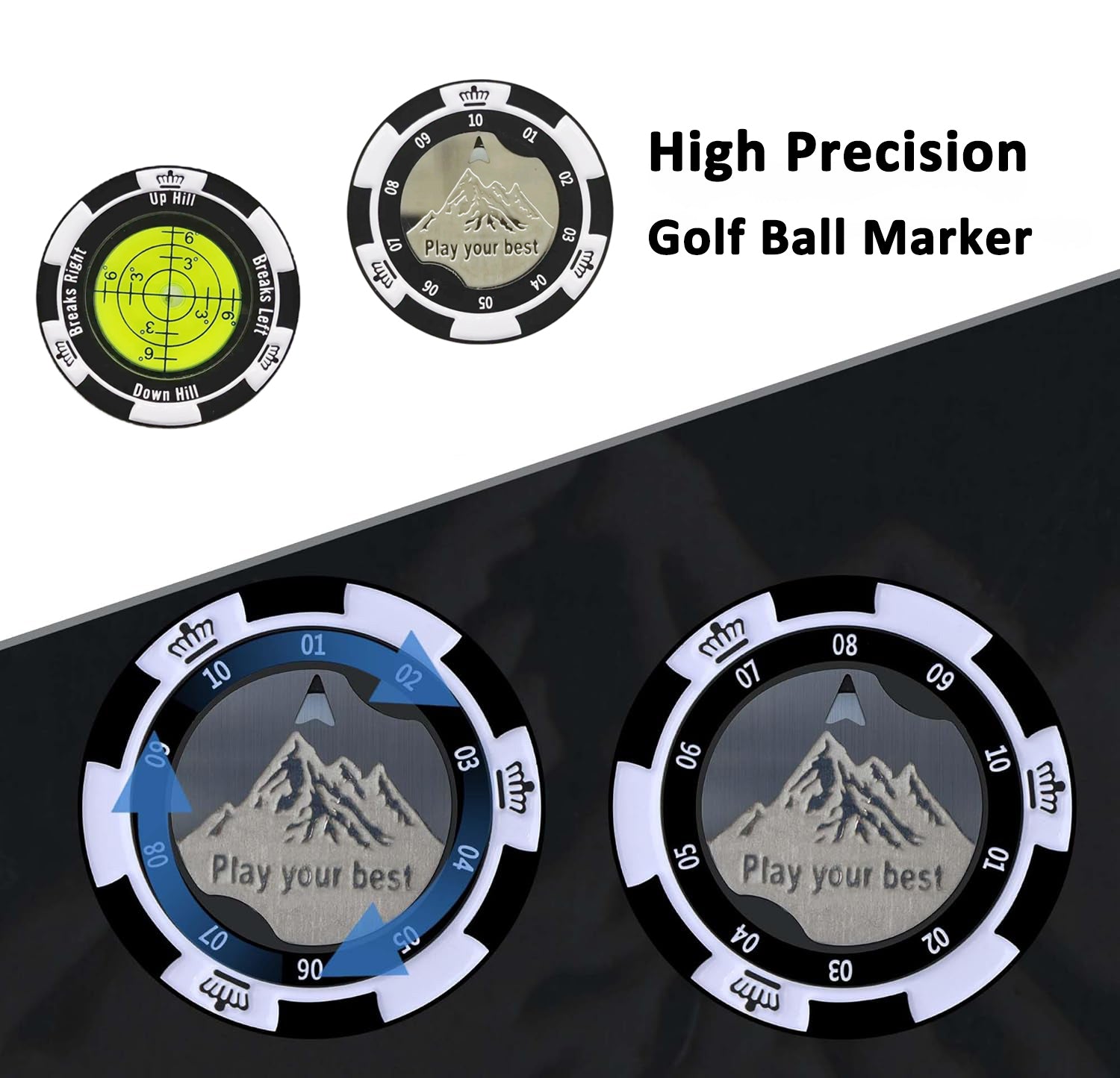 Golf Ball Marker Green Reader with High Precision Green Reading Aid ...