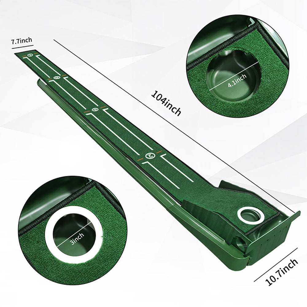 Mini Putting Mat with Auto Ball Return – Compact Golf Training Green ...
