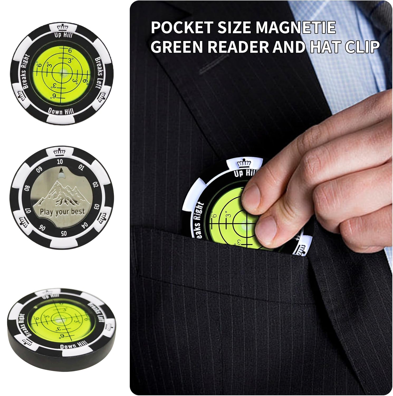 Golf Ball Marker Green Reader with High Precision Green Reading Aid ...