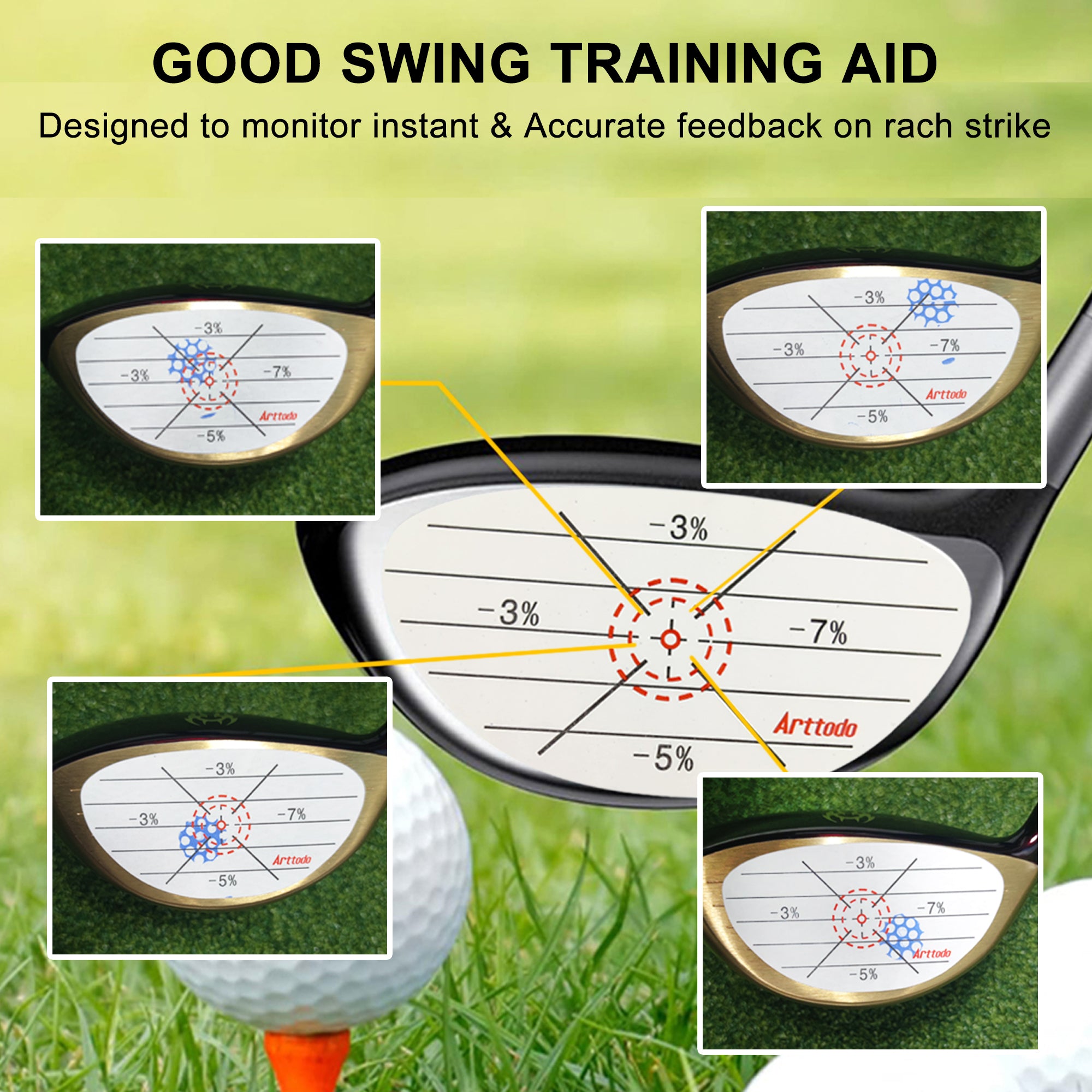 Golf Impact Tape Stickers | Sweet Spot & Consistency Training Aid ...