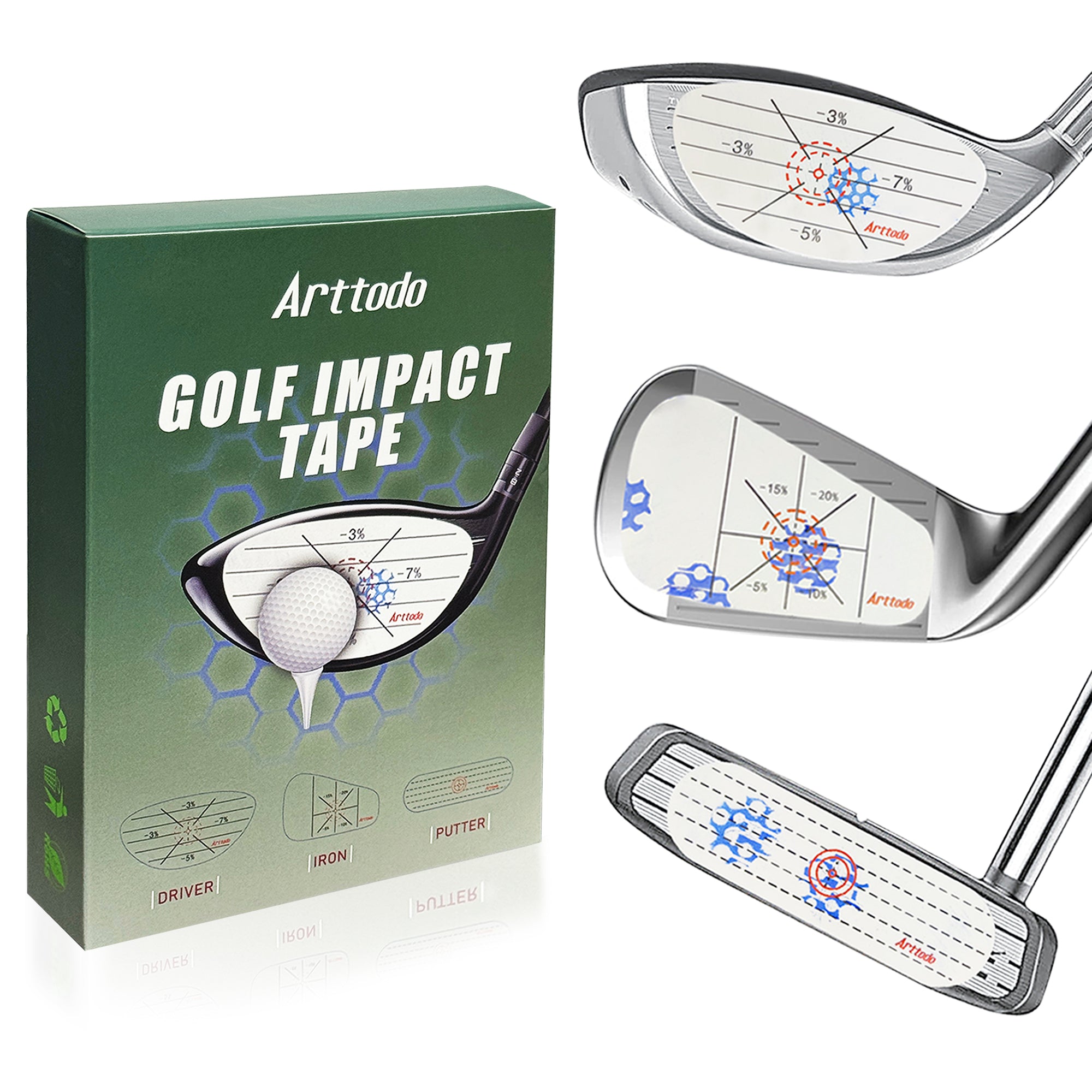 Golf Impact Tape Stickers | Sweet Spot & Consistency Training Aid ...