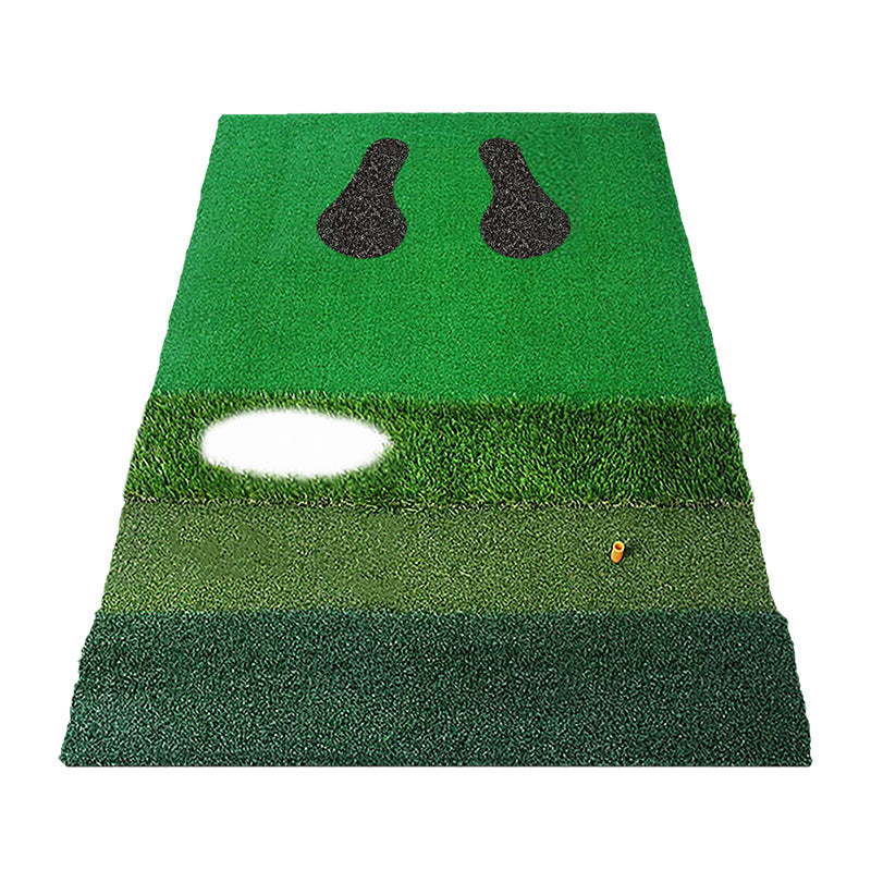 Four-Grass Golf Hitting Mat – Multi-Surface Practice Mat for Swing ...